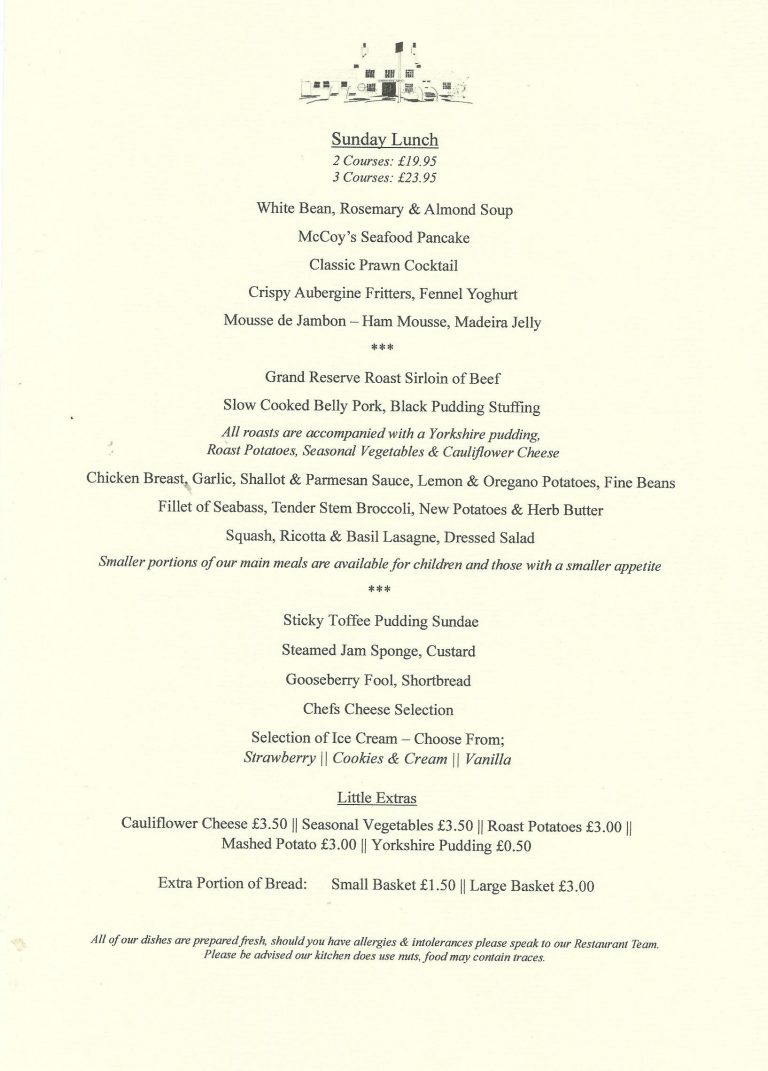 CANCEL YOUR PLANS, COME HAVE SUNDAY LUNCH WITH US! - The Crathorne Arms